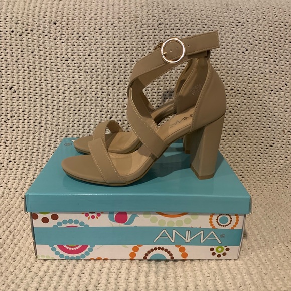 Anna | Shoes | New Anna Hinges Strappy High Heel Shoes Beige | Poshmark